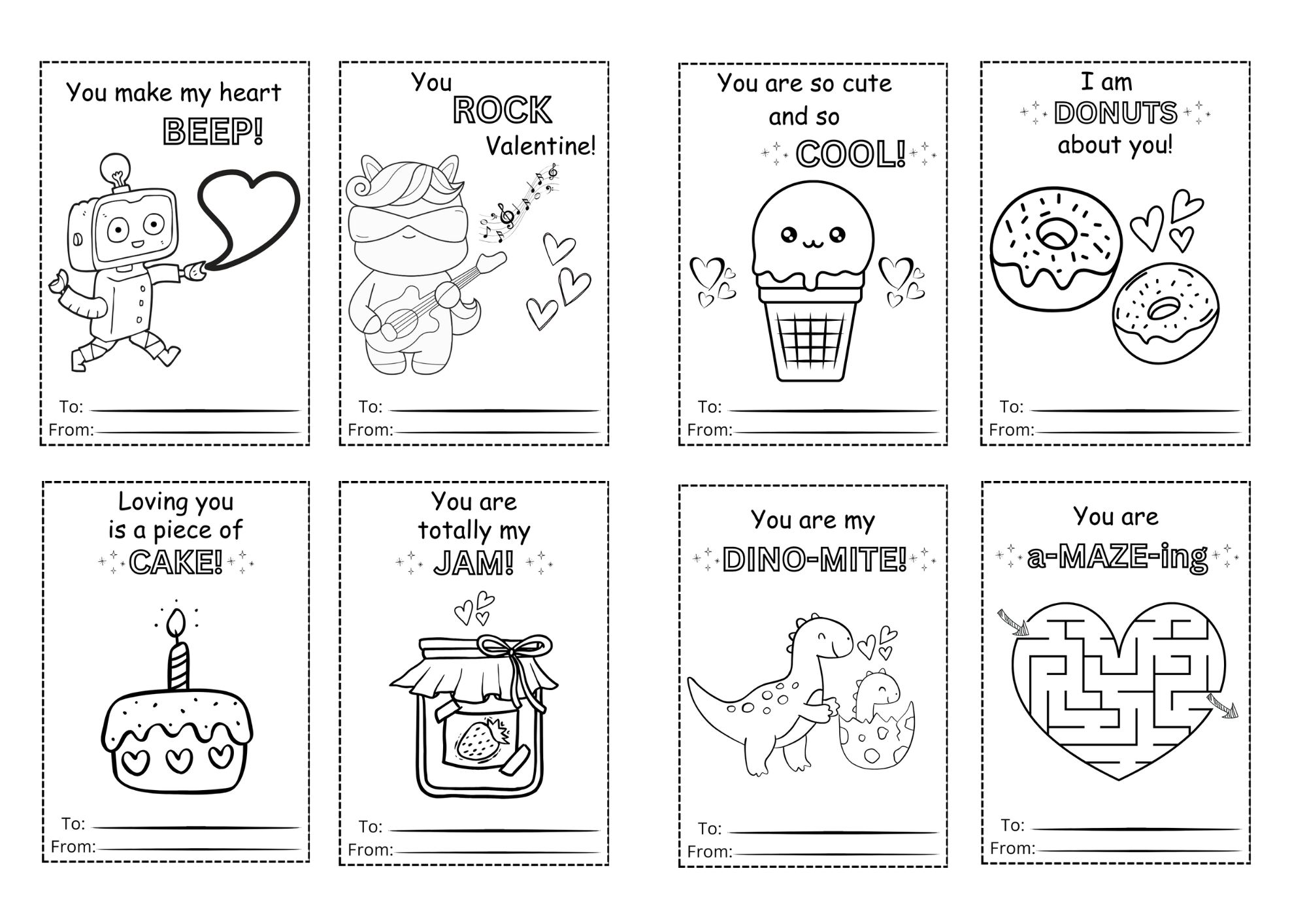 Valentines Day Coloring Cards For Kids - paylasogretkazan.com