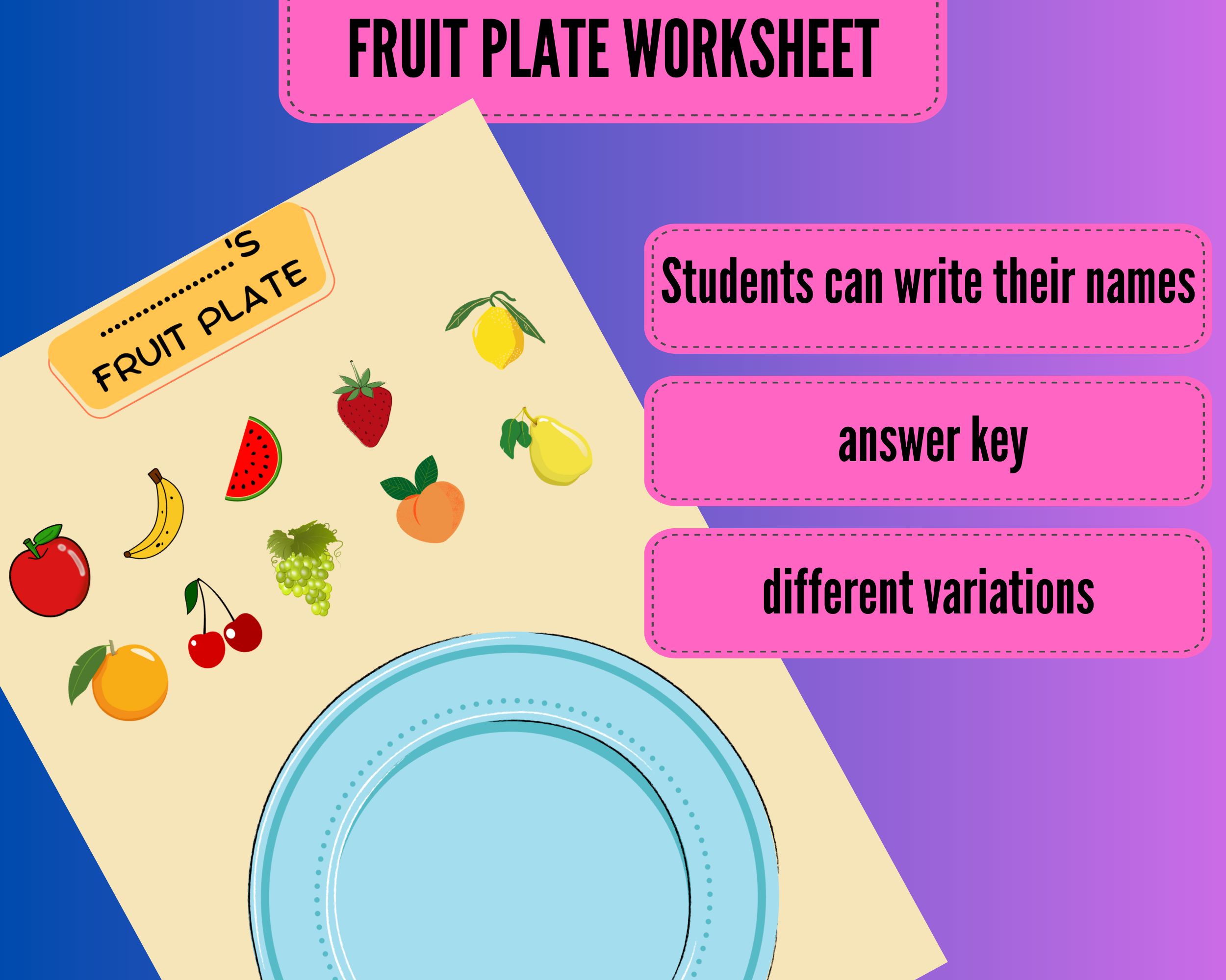 FRUIT PLATE WORKSHEET - paylasogretkazan.com