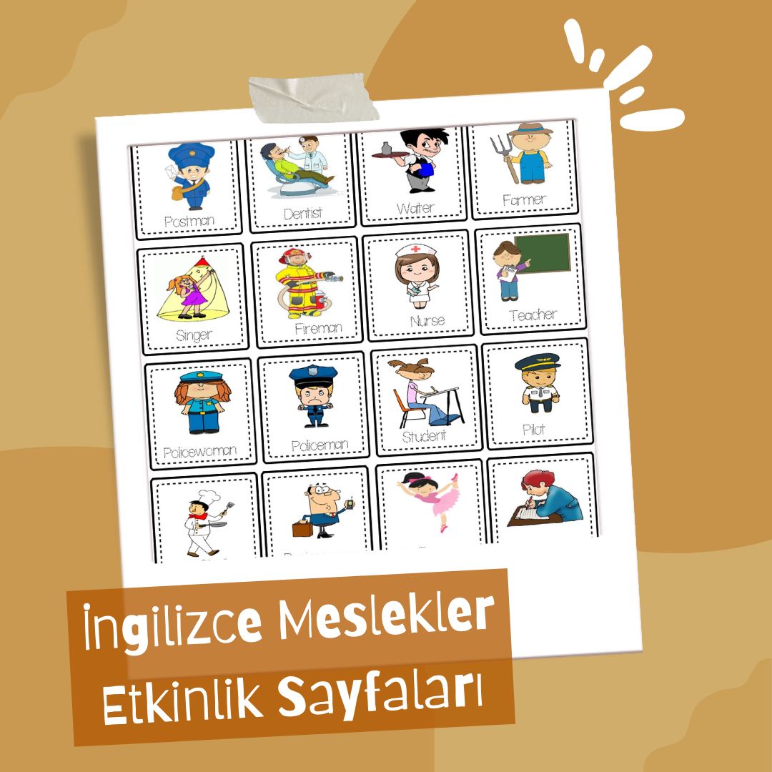 İngilizce Meslekler Çalışma Kağıtları - paylasogretkazan.com