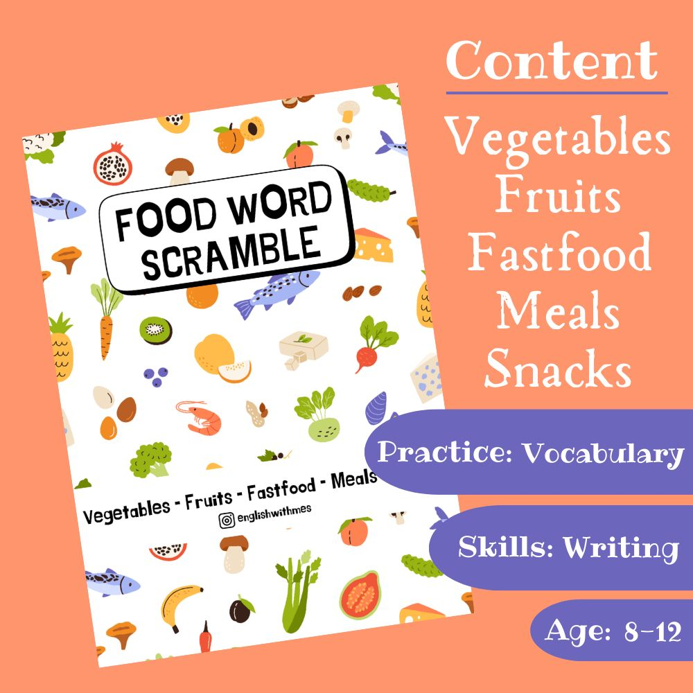 Food Words Scramble Activity Pages - paylasogretkazan.com
