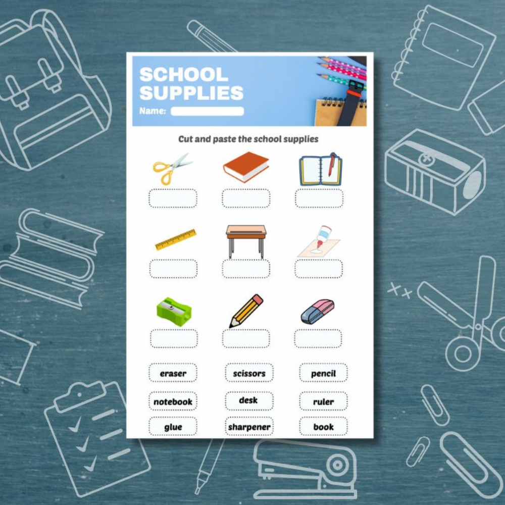 English School Supplies - İngilizce Okul Malzemeleri Çalışma Kağıdı ...