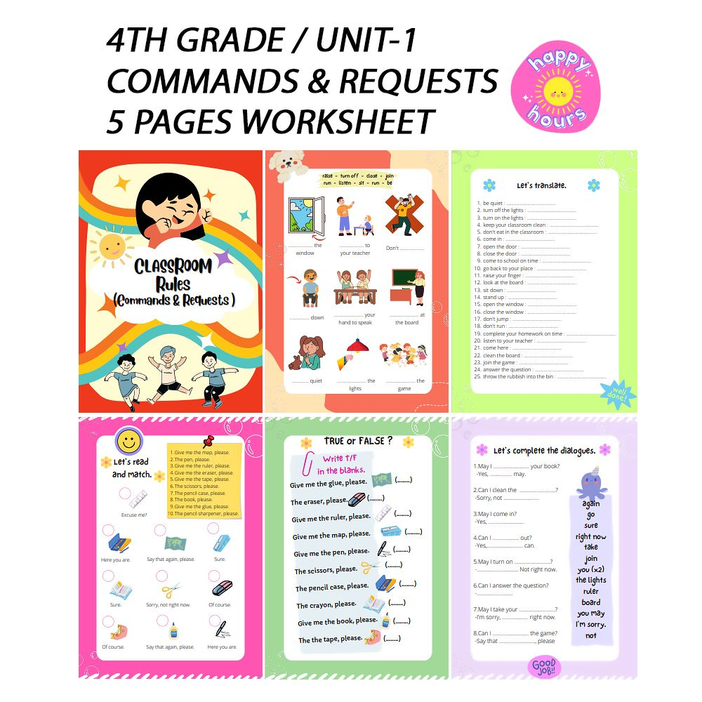UNIT 1 - CLASSROOM RULES - Commands & Requests - paylasogretkazan.com