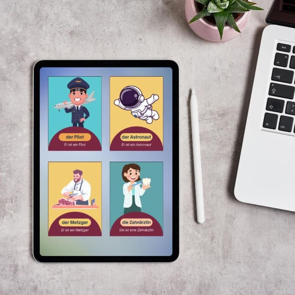 Almanca Meslekler ( Die Berufe ) Dijital Dil Kartları - paylasogretkazan.com